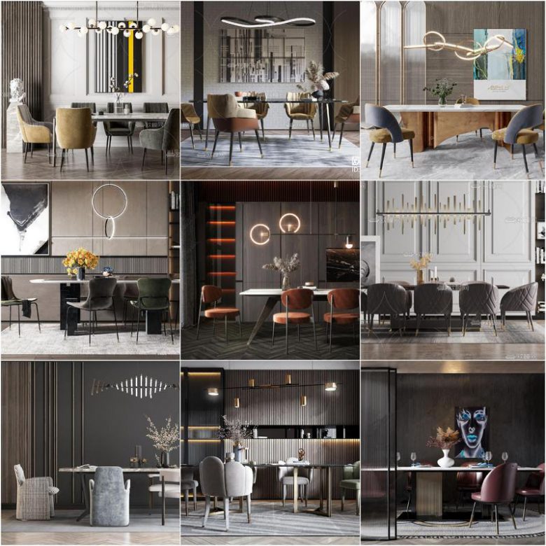 Table and chair vol1 2020 - 3dbrute : 3dmodel furniture and decor