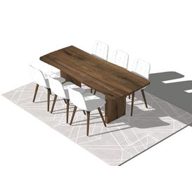 Dining set Sketchup 3d model Sketchup Download Free 3dbrute