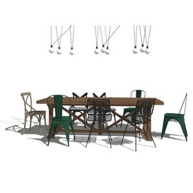 Dining set Sketchup 3d model Sketchup Download Free 3dbrute
