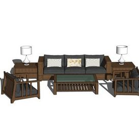 Sofa set Sketchup 3d model Sketchup Download Free 3dbrute