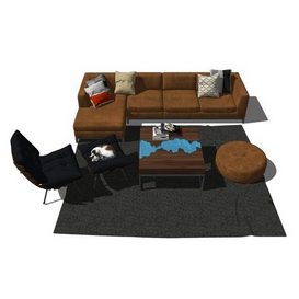 Sofa set Sketchup 3d model Sketchup Download Free 3dbrute