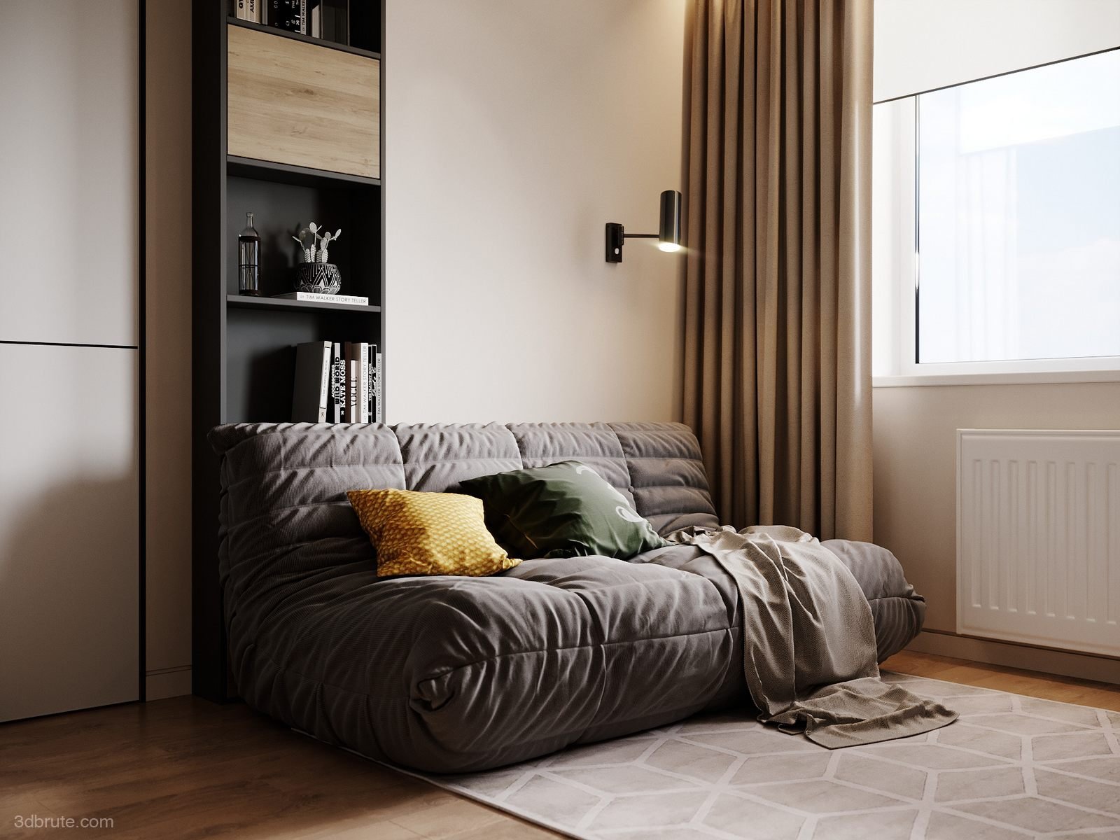 Colorful Nordic small apartment apartments abroad idea 3dbrute