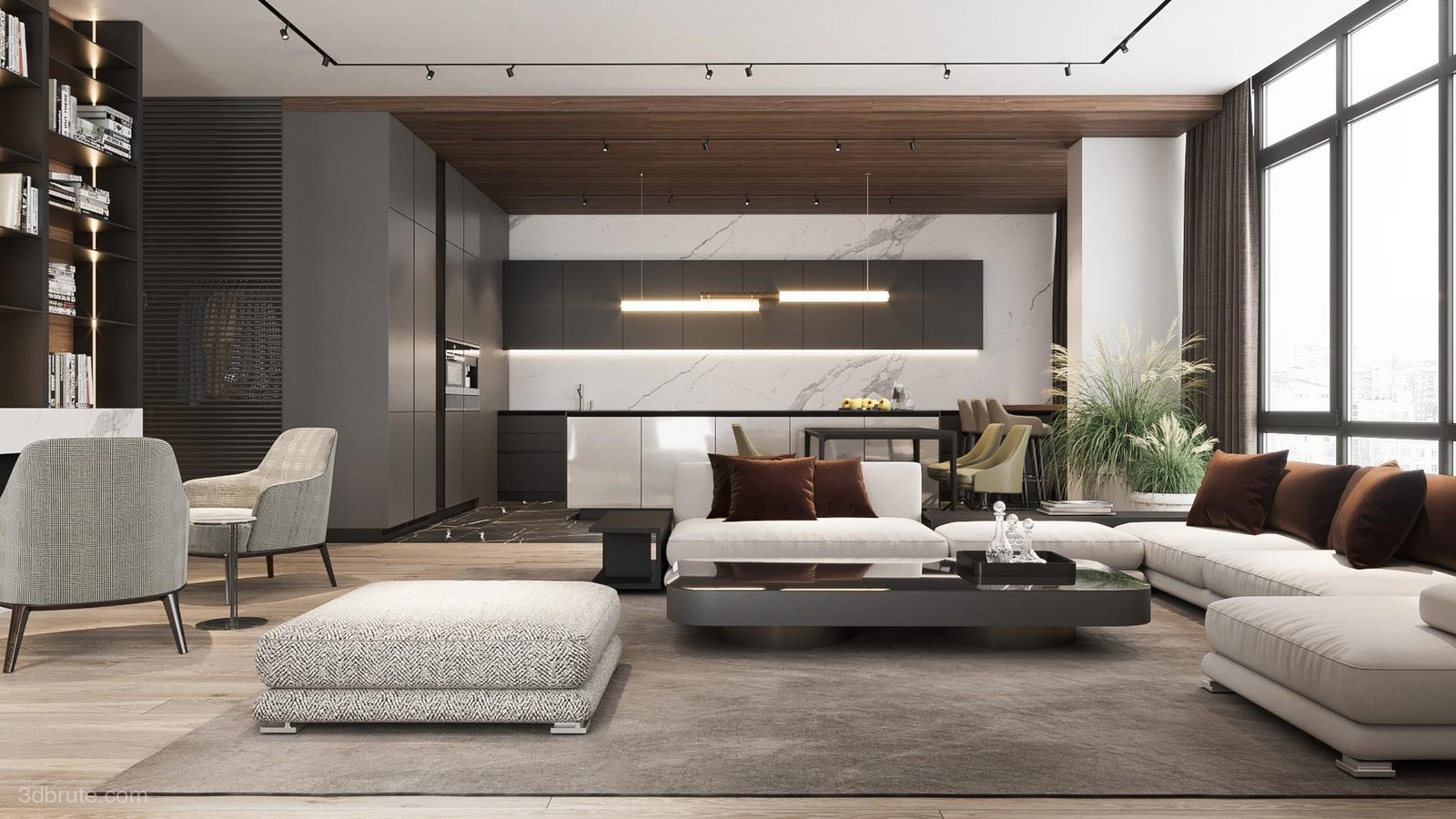 Modern foreign set of bright and simple home - Download -3d Models Free ...