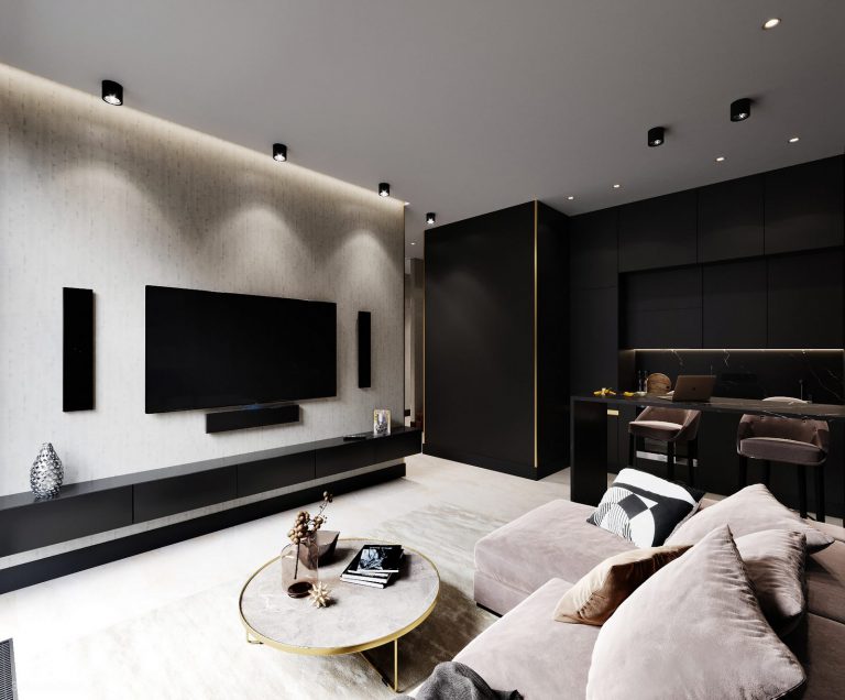 Modern minimalist style multi-color space - Download -3d Models Free ...