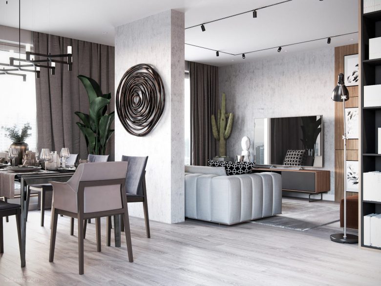 Modern minimalist style multi-color space - Download -3d Models Free ...