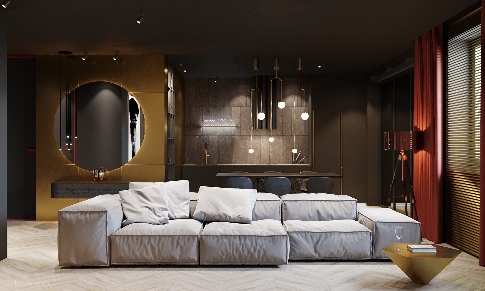 Light luxury texture beauty-elegant style of pursuit idea 3dbrute
