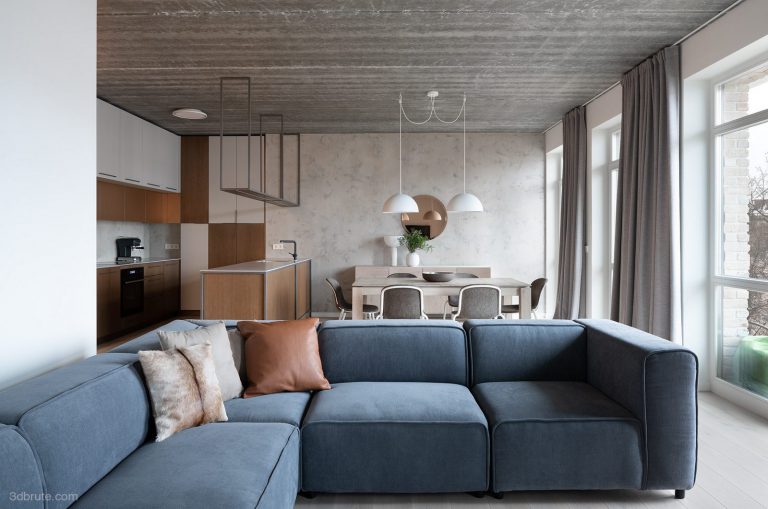 110m2 modern style, ideal design - Download -3d Models Free -3dbrute