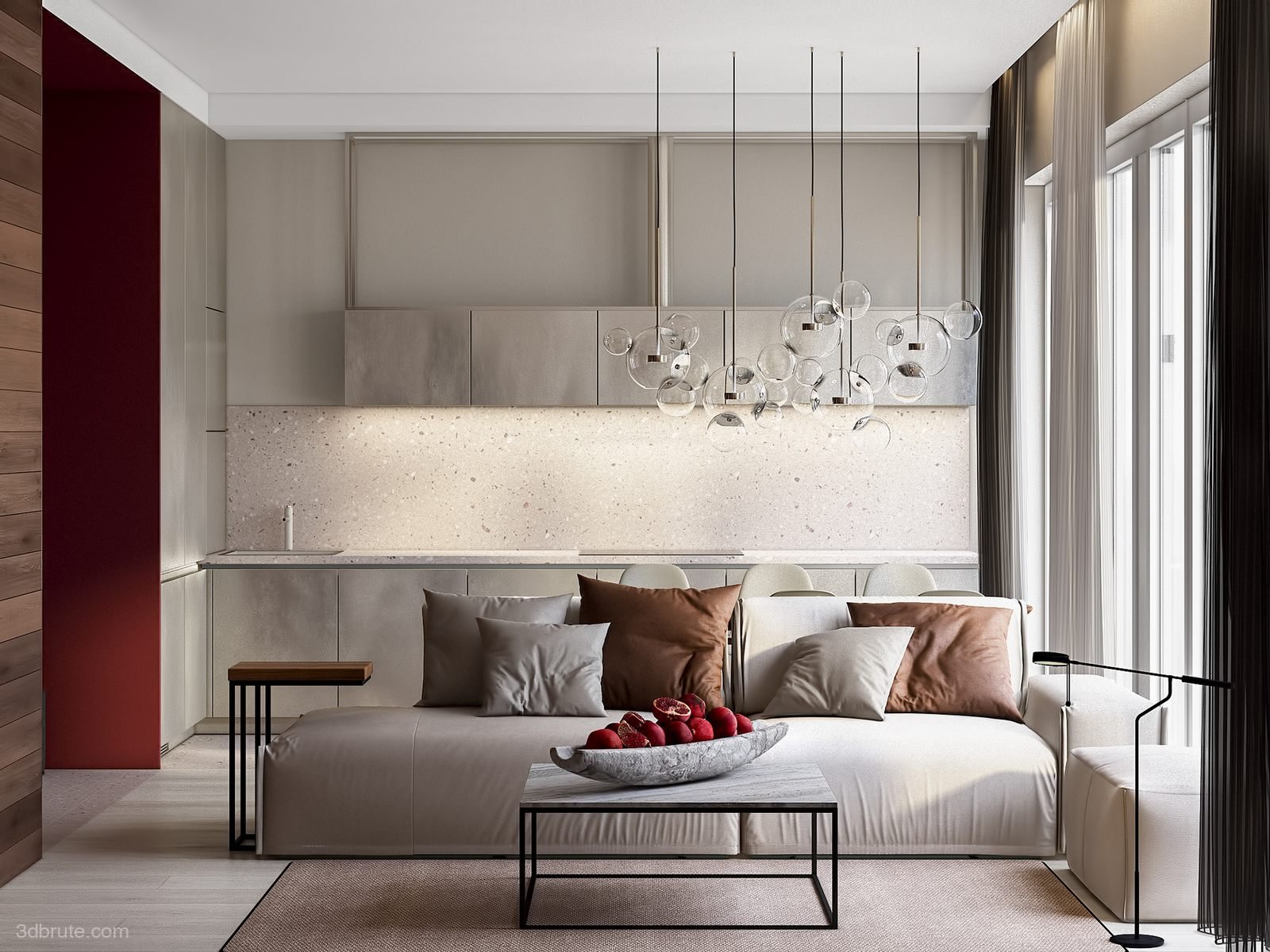 The matching of red and green series-ultra-exquisite Nordic loft ...