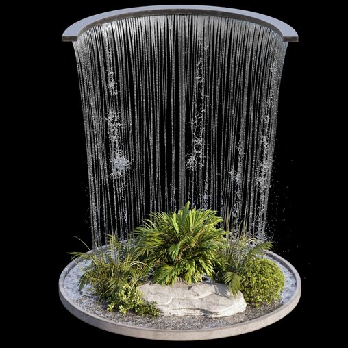 Waterfall fountains cascade 06 3d model Buy Download 3dbrute