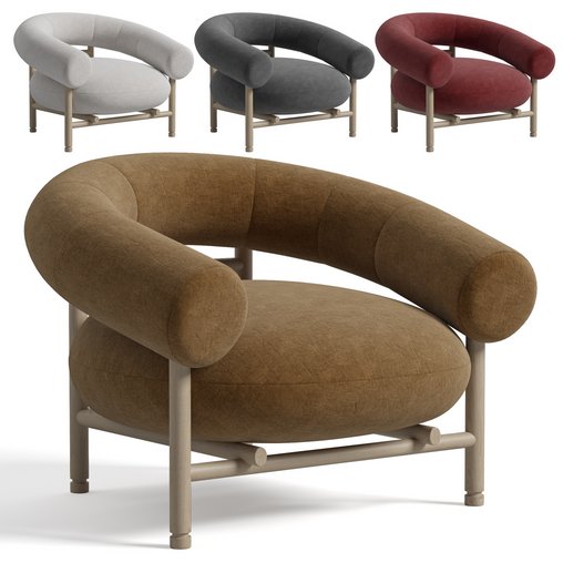 WEWOOD LOOP ARMCHAIR WITH OAK FRAME - 3dbrute : 3dmodel furniture and decor