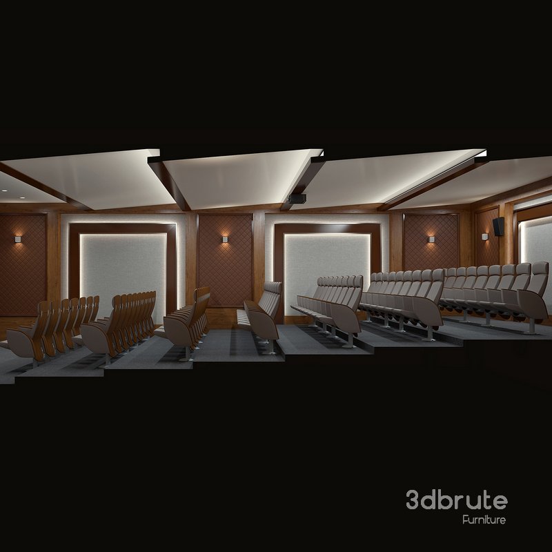 Cinema Hall 01 3d model Buy Download 3dbrute