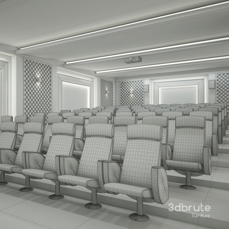 Cinema Hall 01 3d model Buy Download 3dbrute
