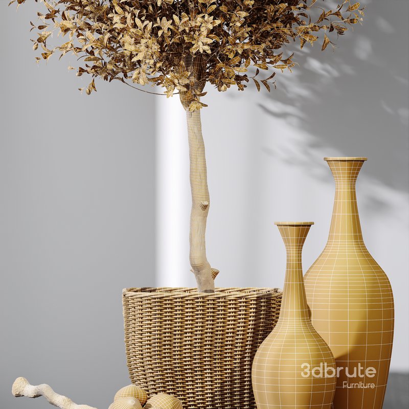 HQ Plants Mission Olive Tree Indoor Vase Set005 3d model Buy Download ...
