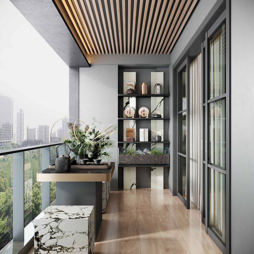 Modern balcony 3d model Buy Download 3dbrute