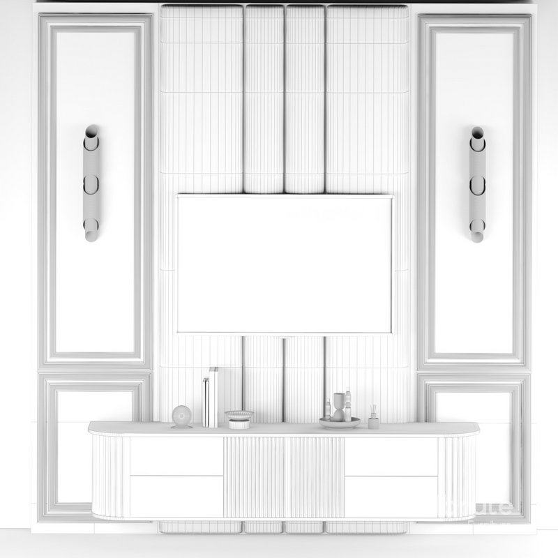 Tv wall 3d model Buy Download 3dbrute