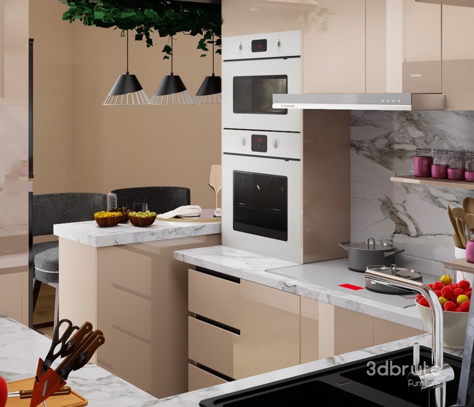 Small Kitchen 3d model Buy Download 3dbrute