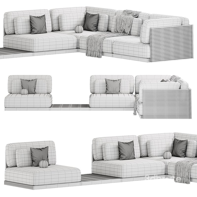 Caicos Sofa by Design milk 3d model Buy Download 3dbrute