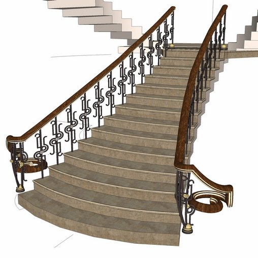Staircase 3d model Buy Download 3dbrute