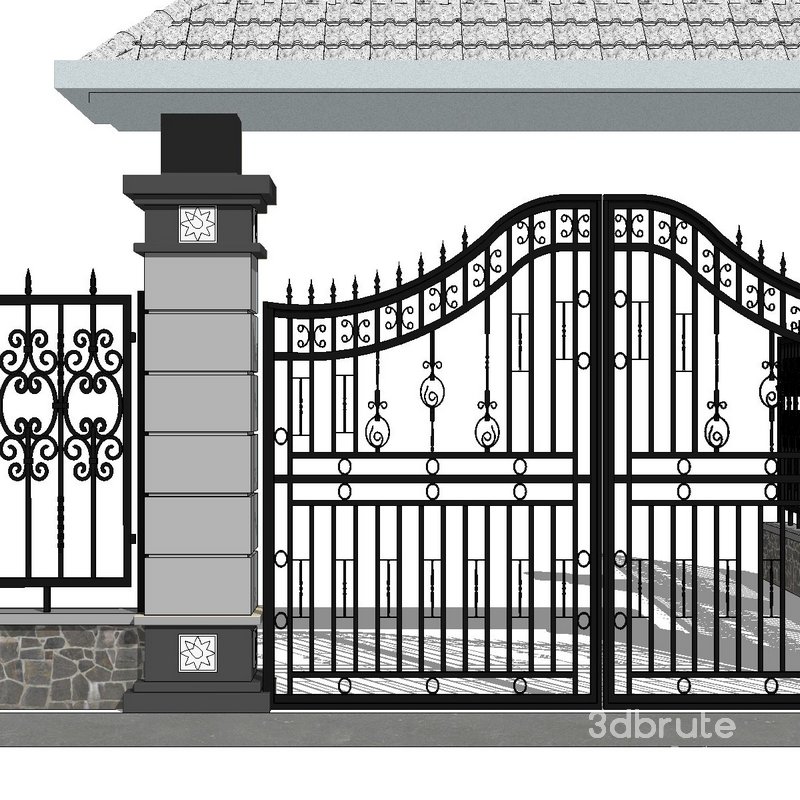 Gate 3d model Buy Download 3dbrute