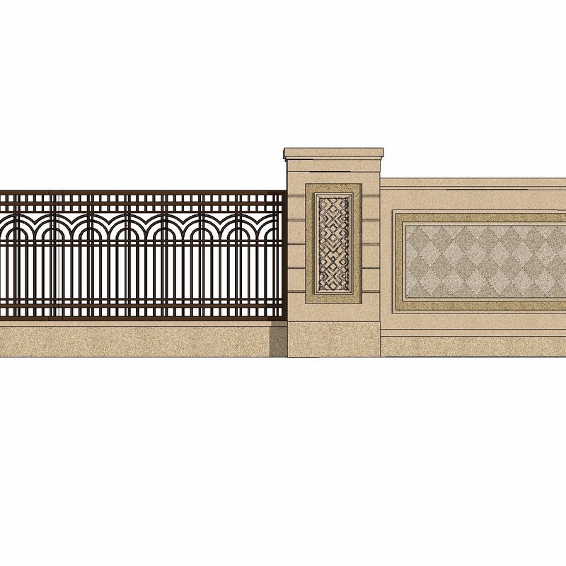 Wall fence 3d model Buy Download 3dbrute