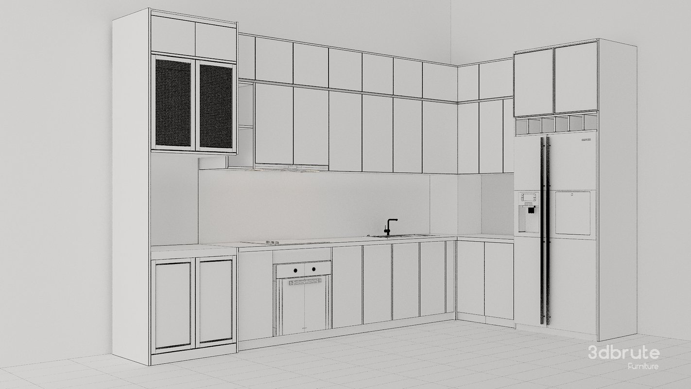 Kitchen Interior 3d model Buy Download 3dbrute