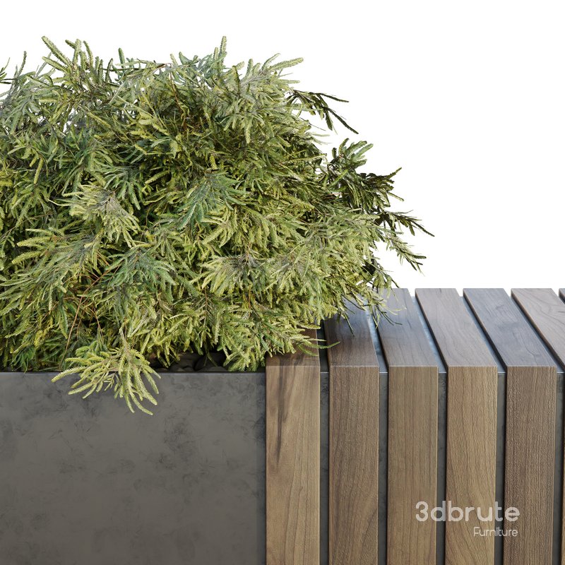 HQ Urban environment set of green plant benches 13 3d model Buy ...