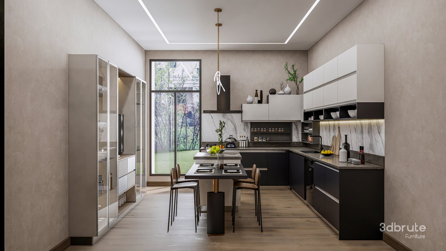 Kitchen Advanced Modeling scene 3d model Buy Download 3dbrute