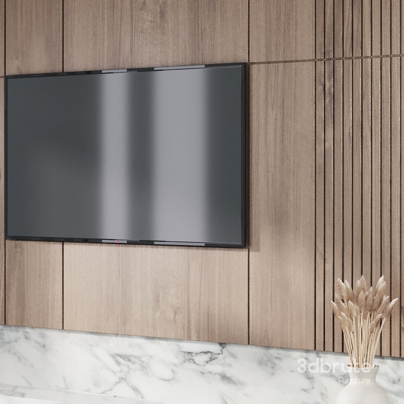TV wall decor set7 3d model Buy Download 3dbrute
