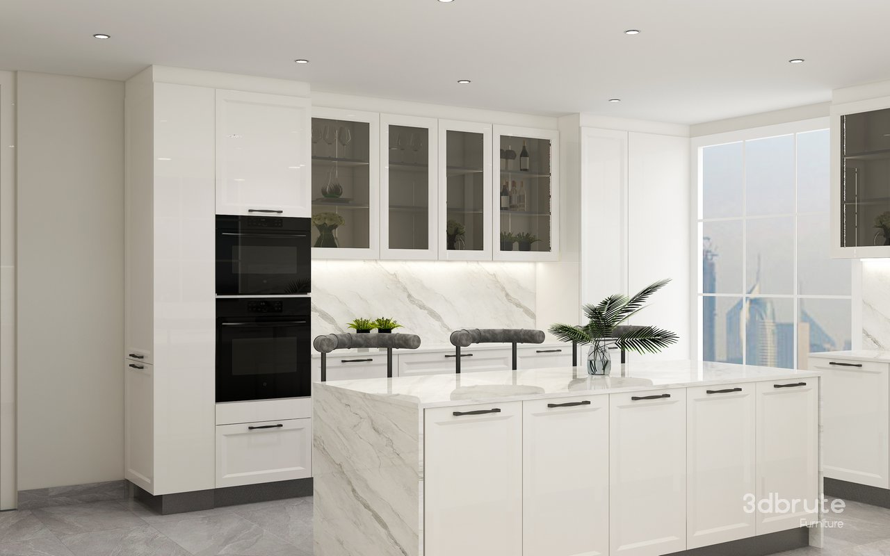 Semi Classic Kitchen 3d model Buy Download 3dbrute
