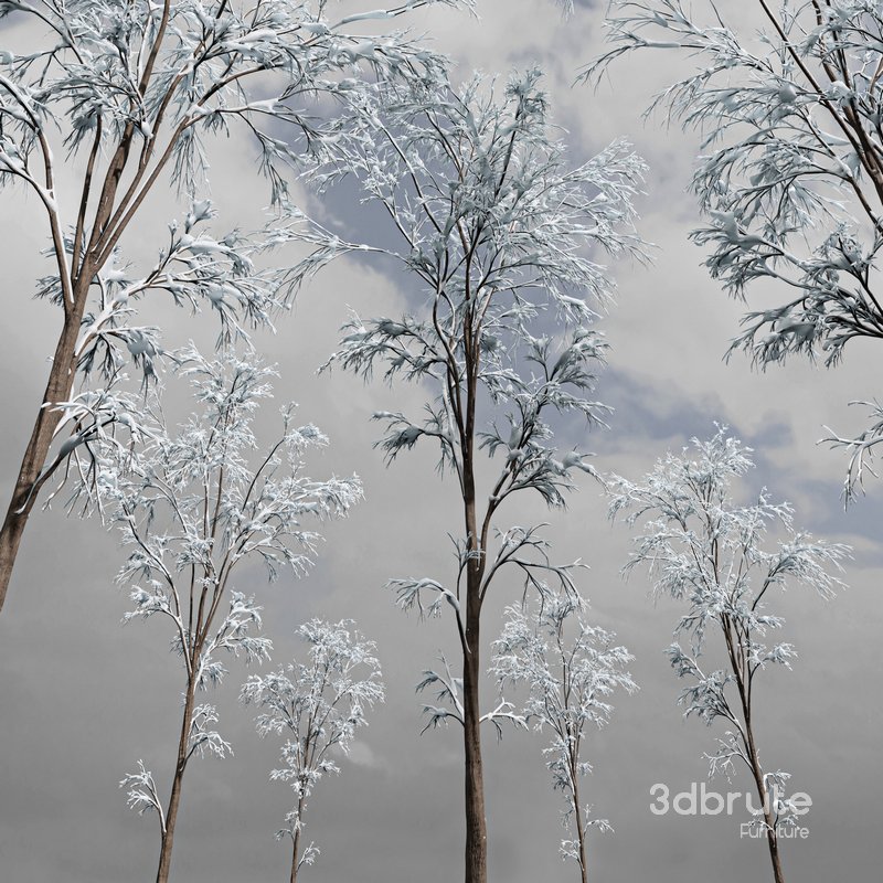 Winter Snow Tree 01 3d model Buy Download 3dbrute