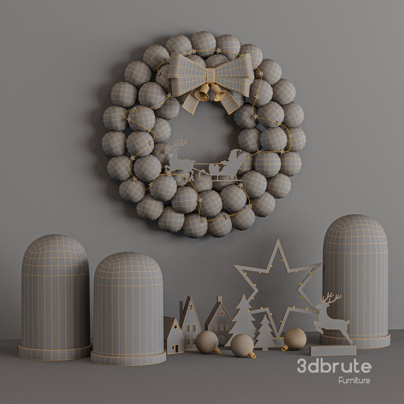 Christmas Decoration 01 3d model Buy Download 3dbrute