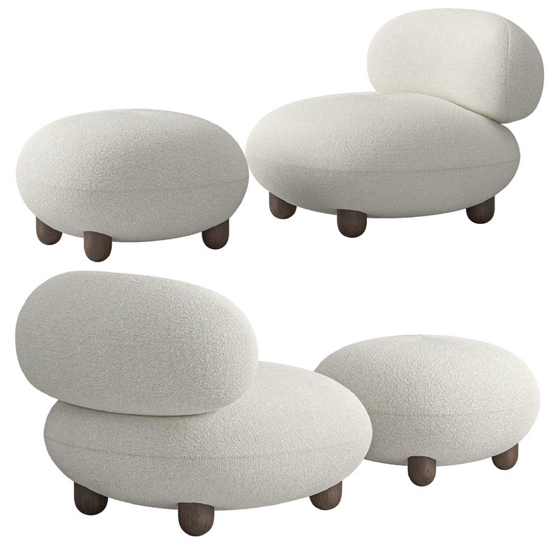 Flock Lounge Chair By Noom 3d model Buy Download 3dbrute