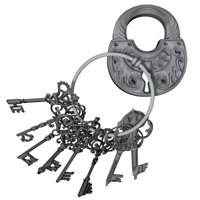 Vintage Key Chain 3d model Buy Download 3dbrute