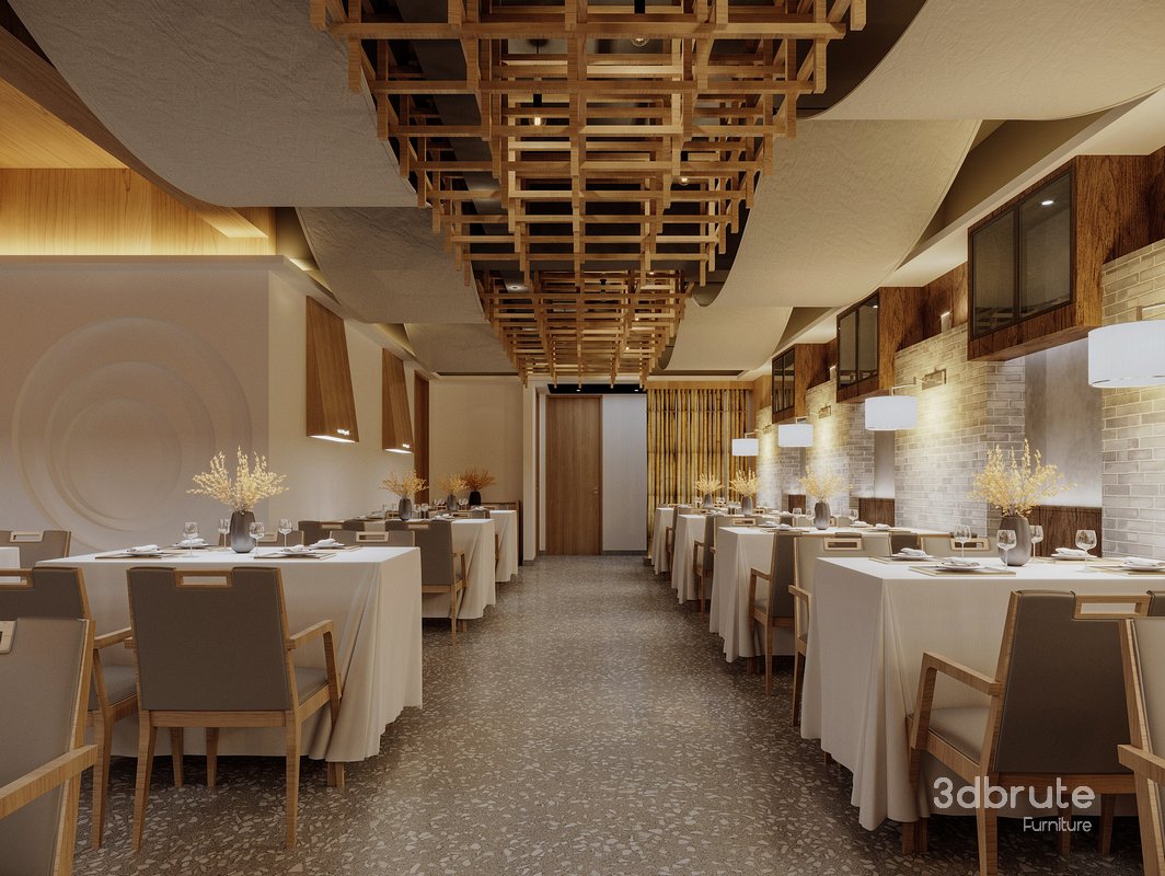 Modern Restaurant 3d model Buy Download 3dbrute
