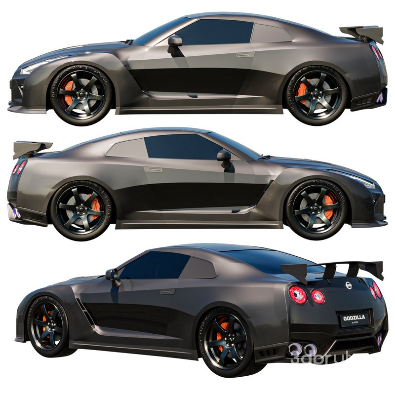Nissan GTR R35 Godzilla 3d model Buy Download 3dbrute