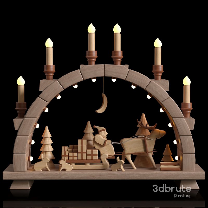 christmas decoration lights 3d model Buy Download 3dbrute