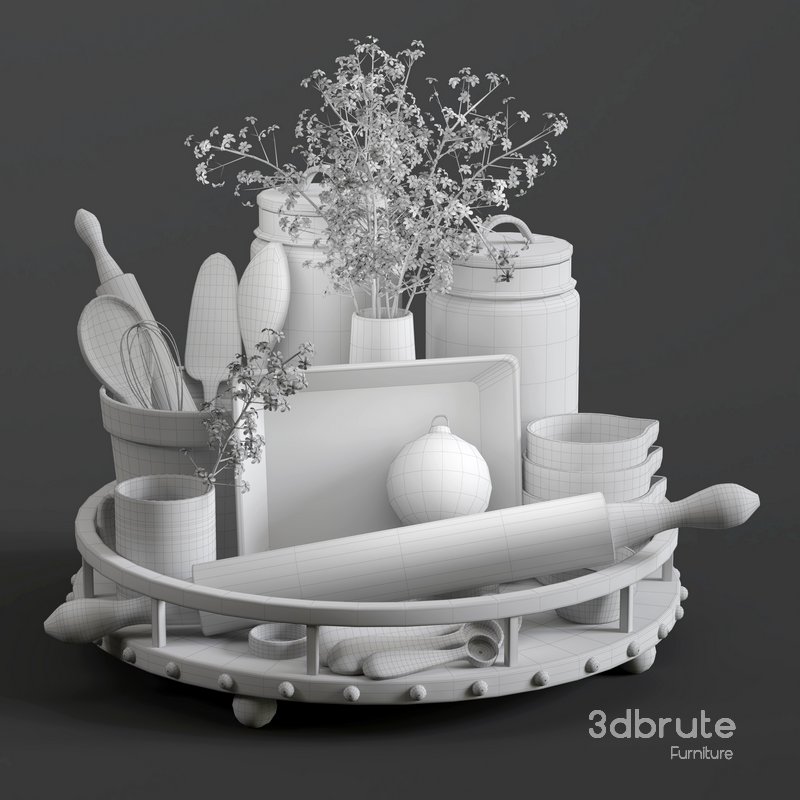 decorative set 011 3d model Buy Download 3dbrute