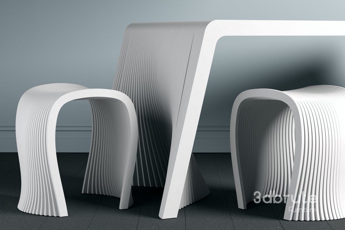parametric dining table 02 3d model Buy Download 3dbrute