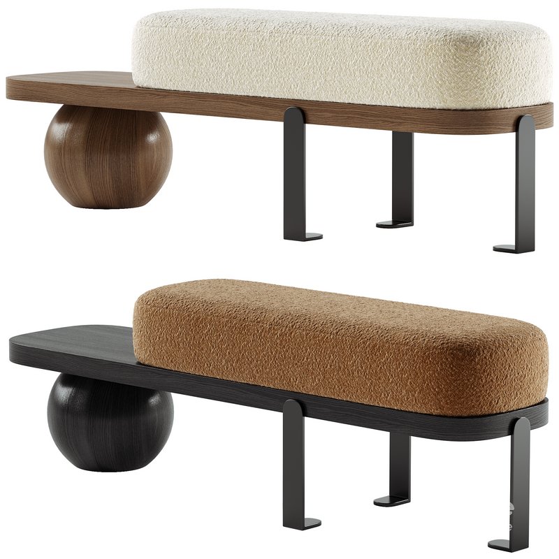 Solid Color Modern Upholstered Entryway Bench 3d model Buy Download 3dbrute