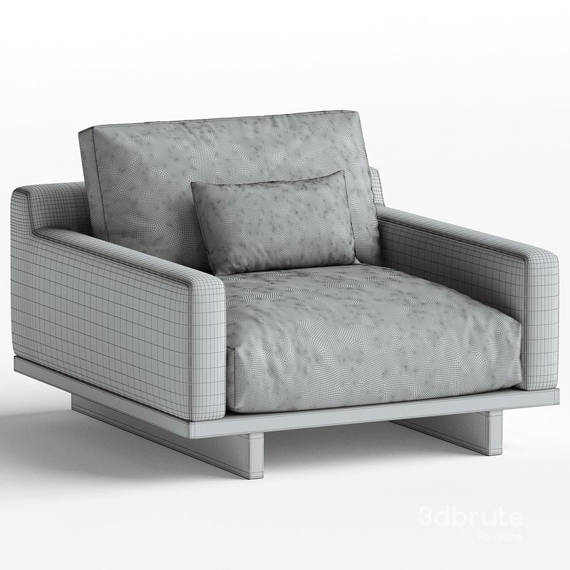 Mori Performance Fabric Armchair 3d model Buy Download 3dbrute