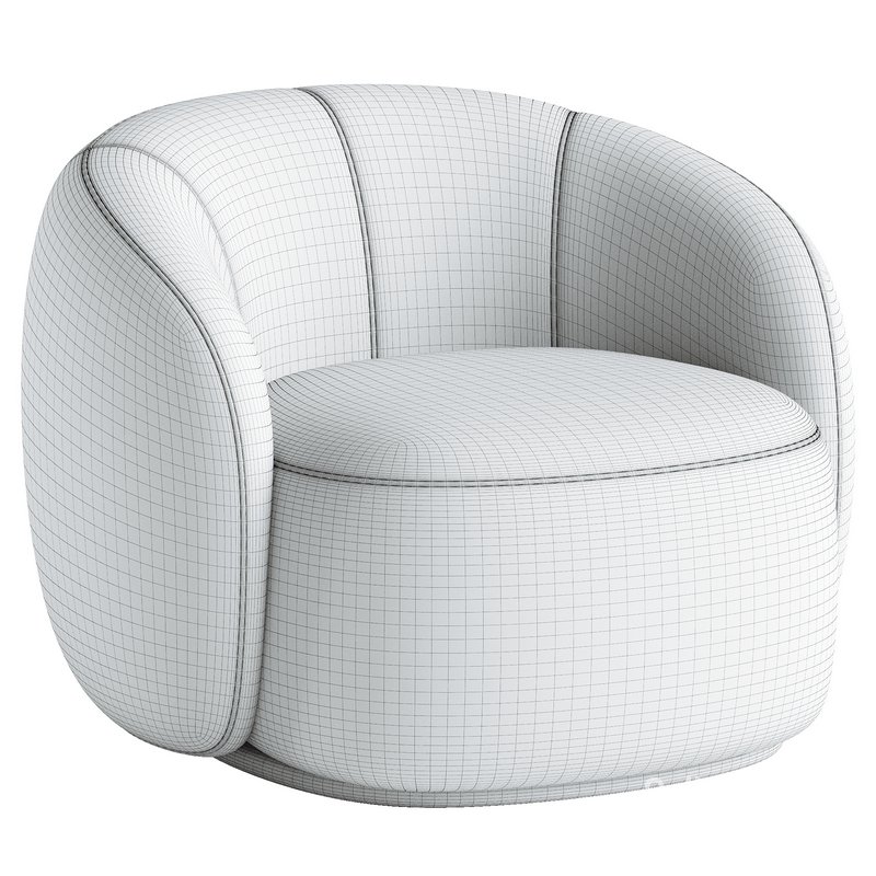 Curved Lounge Chair - Merlot 3d model Buy Download 3dbrute