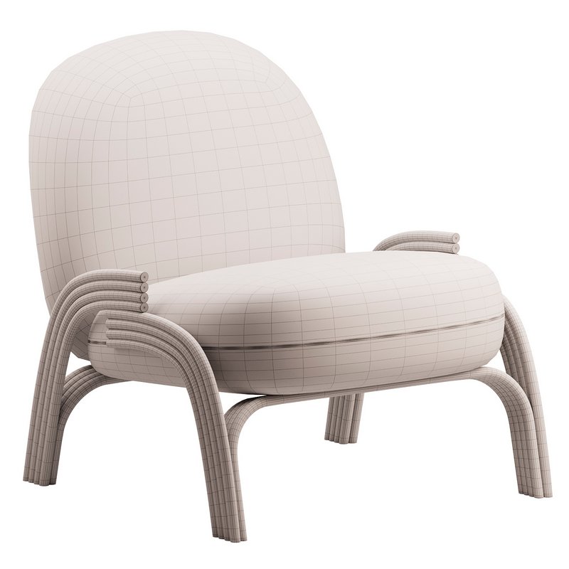 Small yarn armchair Balzac Paris 3d model Buy Download 3dbrute