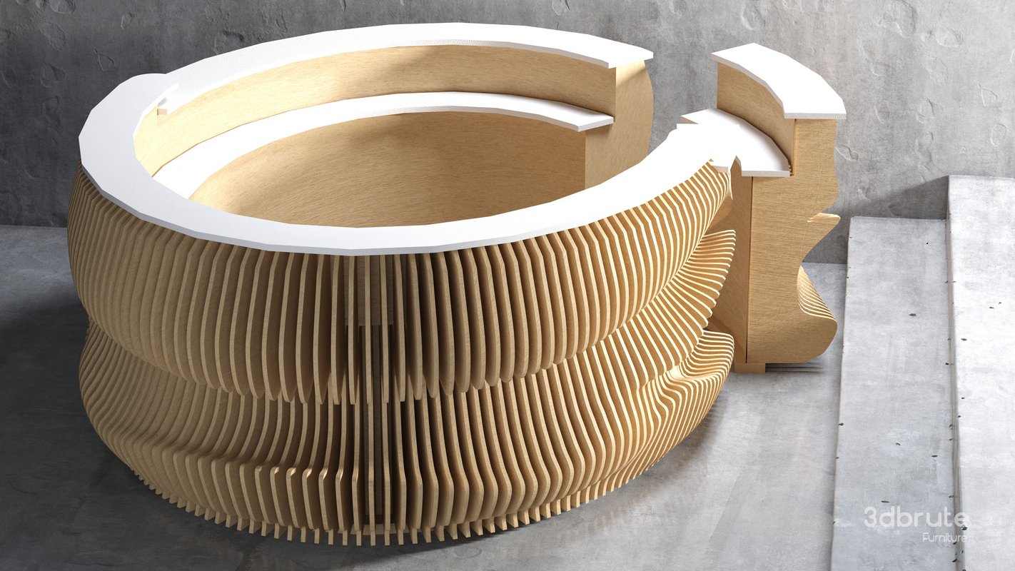 parametric lobby counter 3d model Buy Download 3dbrute