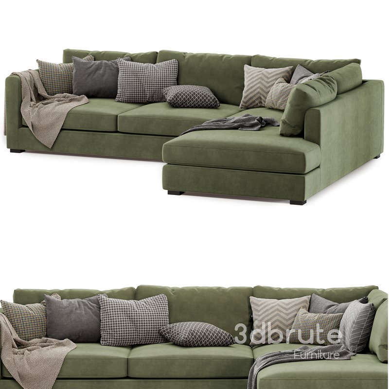 Blake Large Open End Corner Sofa 3d model Buy Download 3dbrute