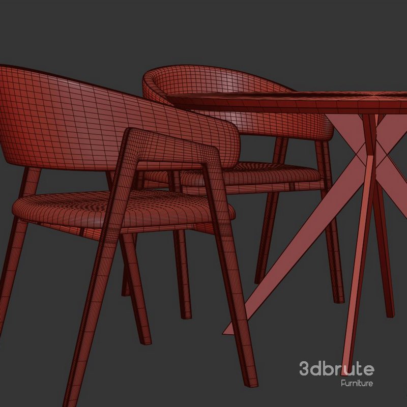 Dinning chair and table set17 3d model Buy Download 3dbrute