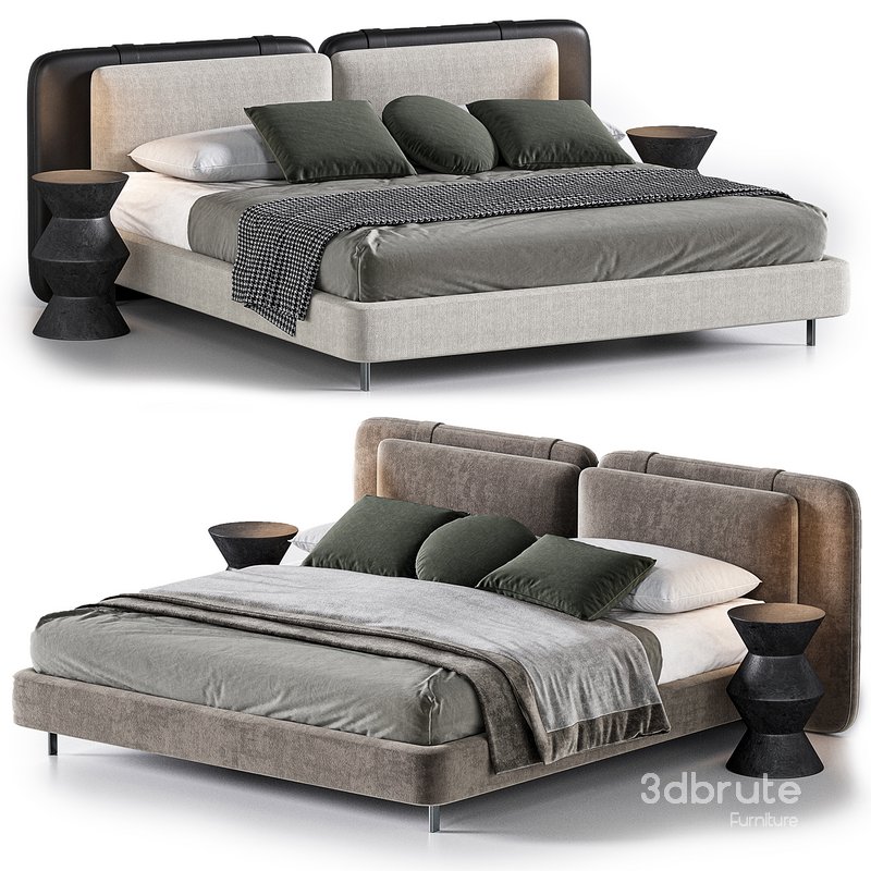 Tatlin Soft bed by Minotti 3d model Buy Download 3dbrute