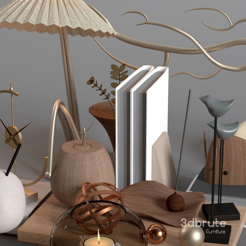 decorative set 03 3d model Buy Download 3dbrute
