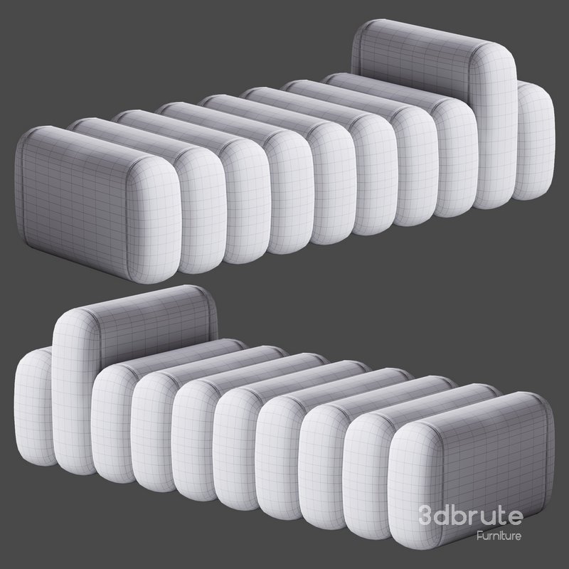 Sofa Puffa 2.0 Baloo 3d model Buy Download 3dbrute