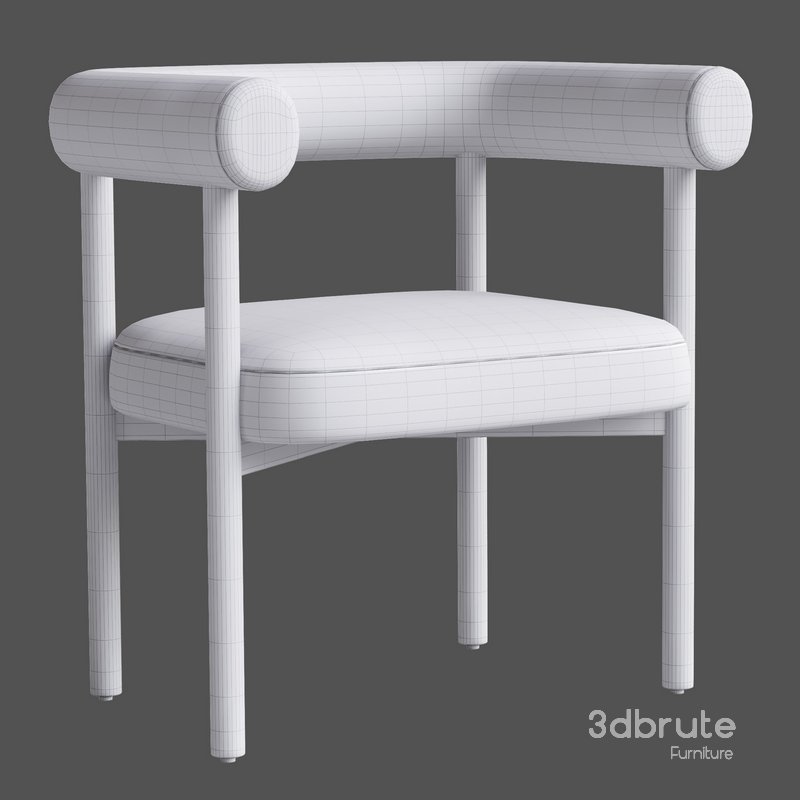 Mazz Boucle Dining Chair 3d model Buy Download 3dbrute