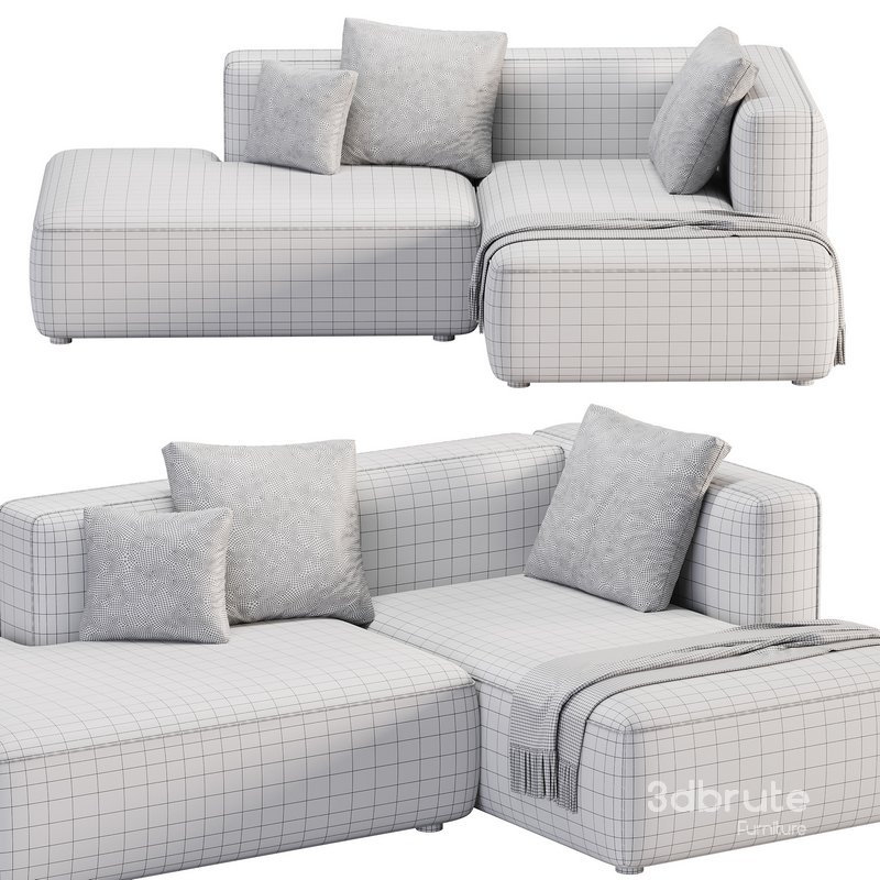 BASECAMP SMALL OPEN END right Modular Sofa by makenordic 3d model Buy ...